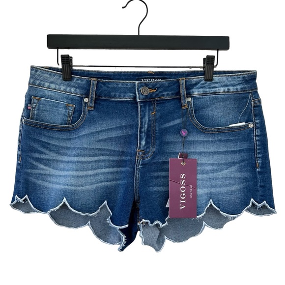 Vigoss | Shorts | Vigoss Jagger Scallop New Blue Jean Shorts 32 | Poshmark